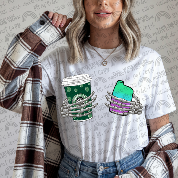 Starbees & Vape Skellie Hands PNG File – Sarcastic Momma Designs