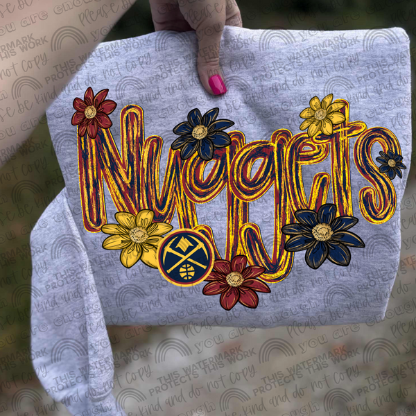 Nuggets Flowers PNG File – Sarcastic Momma Designs